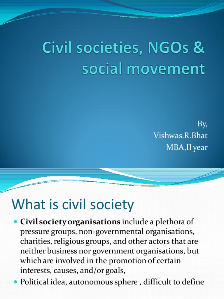 Civil Societies, NGOs & Social Movement | Civil Society | Non ...
