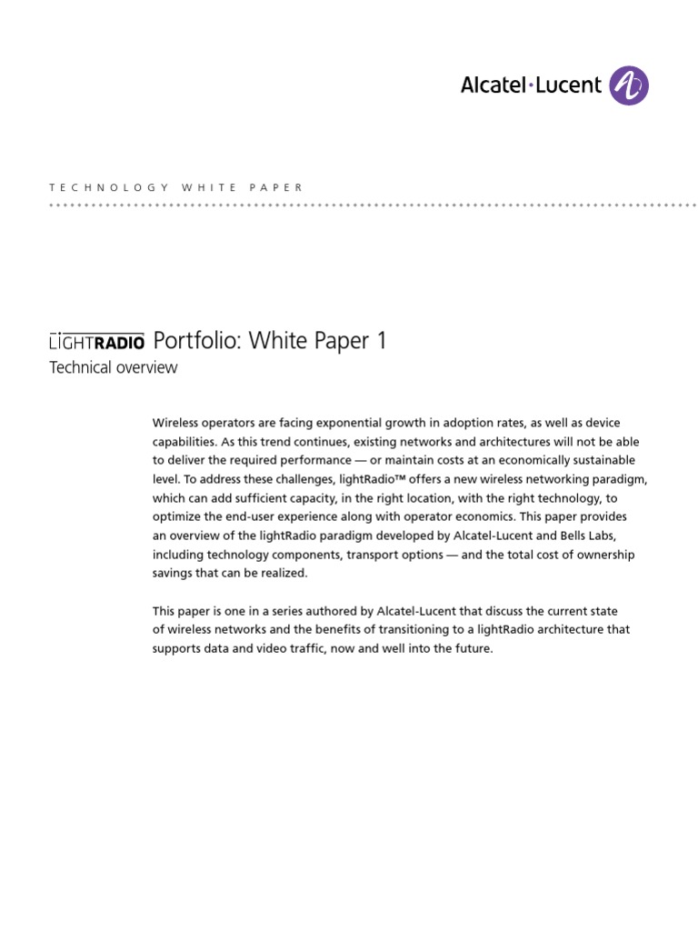 LightRadio WP1 Technical Overview | PDF | Computers | Technology ...