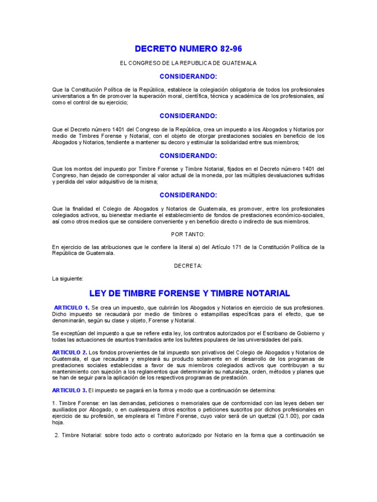 Ley de Timbre Forense y Notarial | PDF | Virtud | Información del gobierno