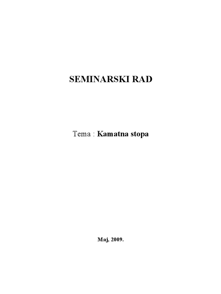 Kamatna Stopa | PDF
