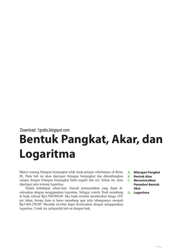 Tabel Logaritma dan Pemangkatan | PDF