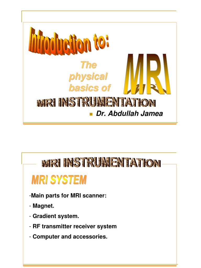 MRI Instrumentation | PDF | Magnetic Resonance Imaging | Superconductivity