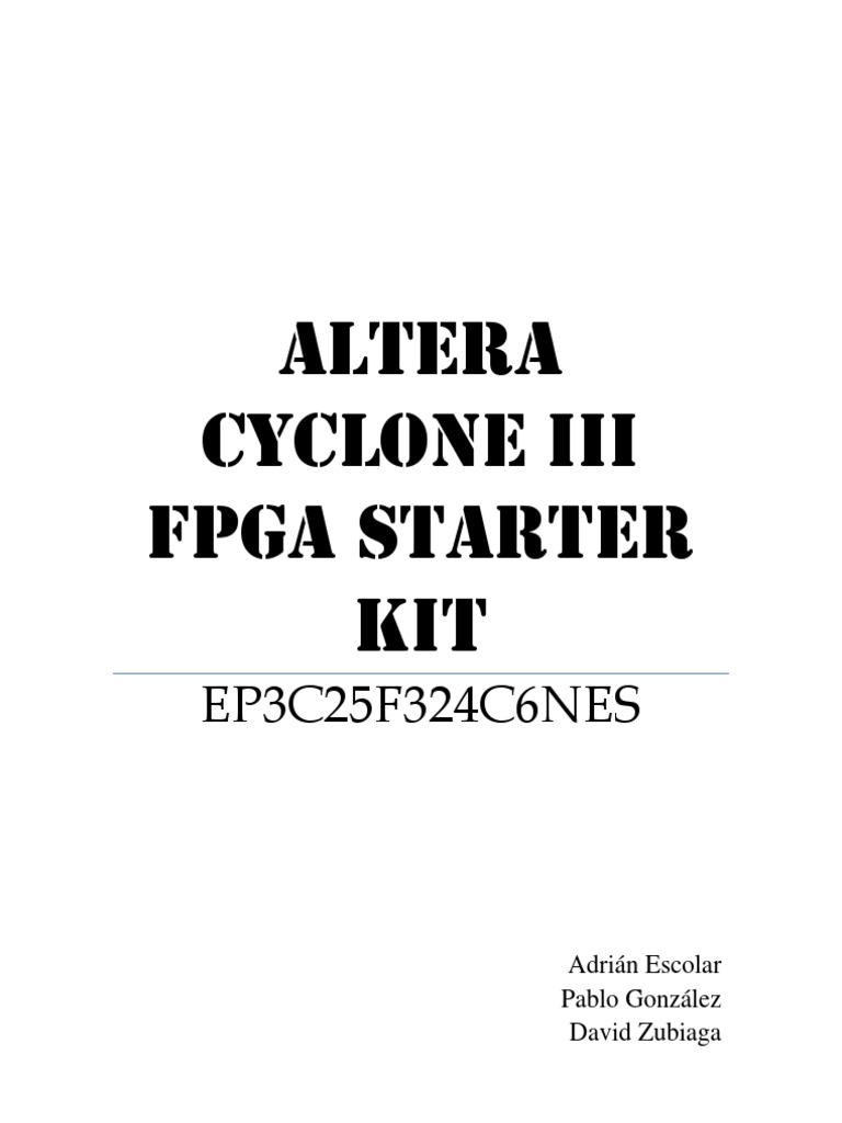 Altera Cyclone III FPGA Starter KIT V2 | PDF | Lenguaje de programación ...