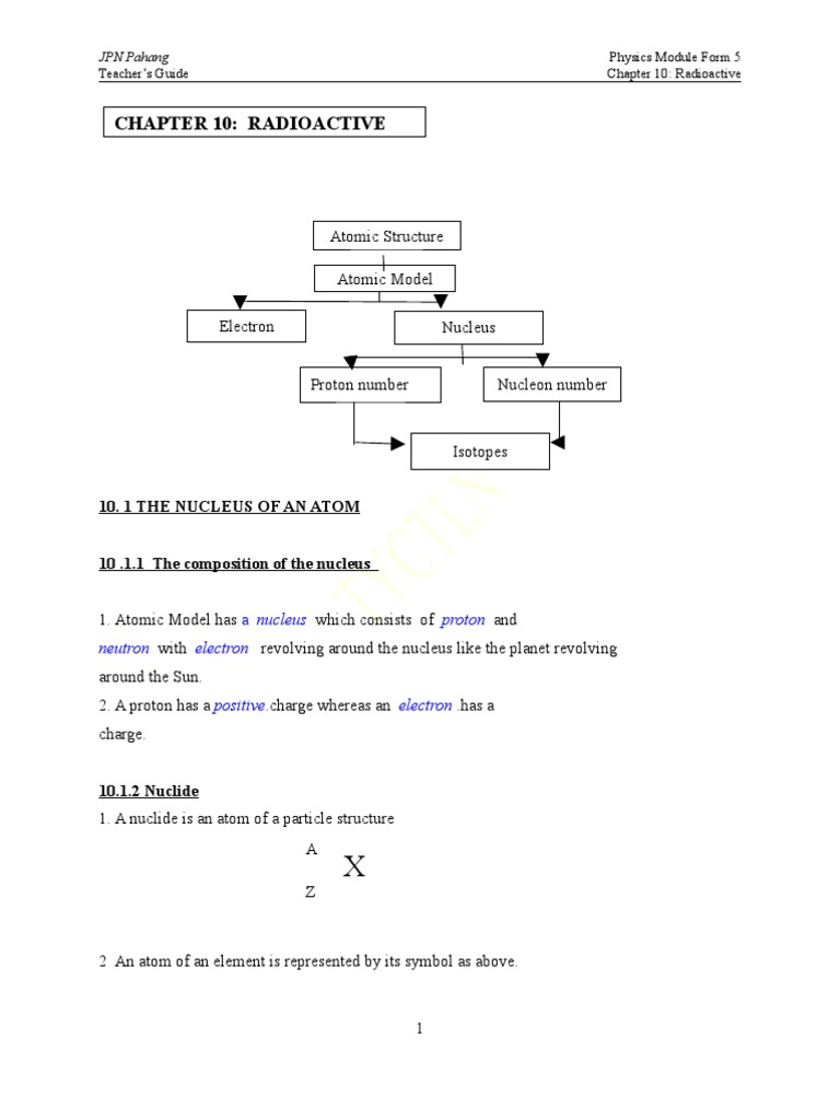 Chapter 10 Radioactivity Teacher Guide 2009 | PDF | Radioactive Decay ...