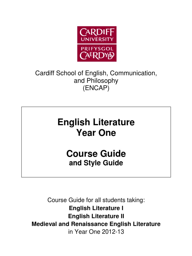 Cardiff English Course Guide | PDF | Essays | Knowledge