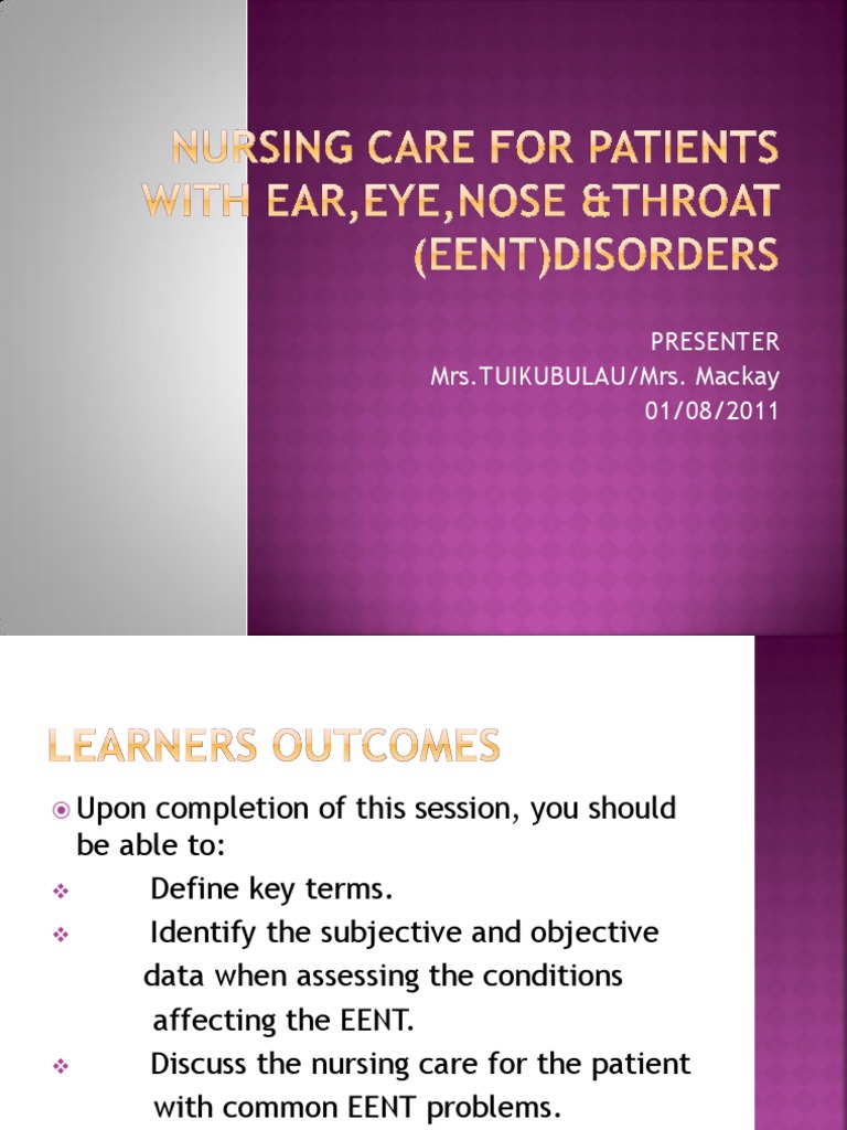 EENT Nursing Management Overview | PDF | Human Eye | Ear