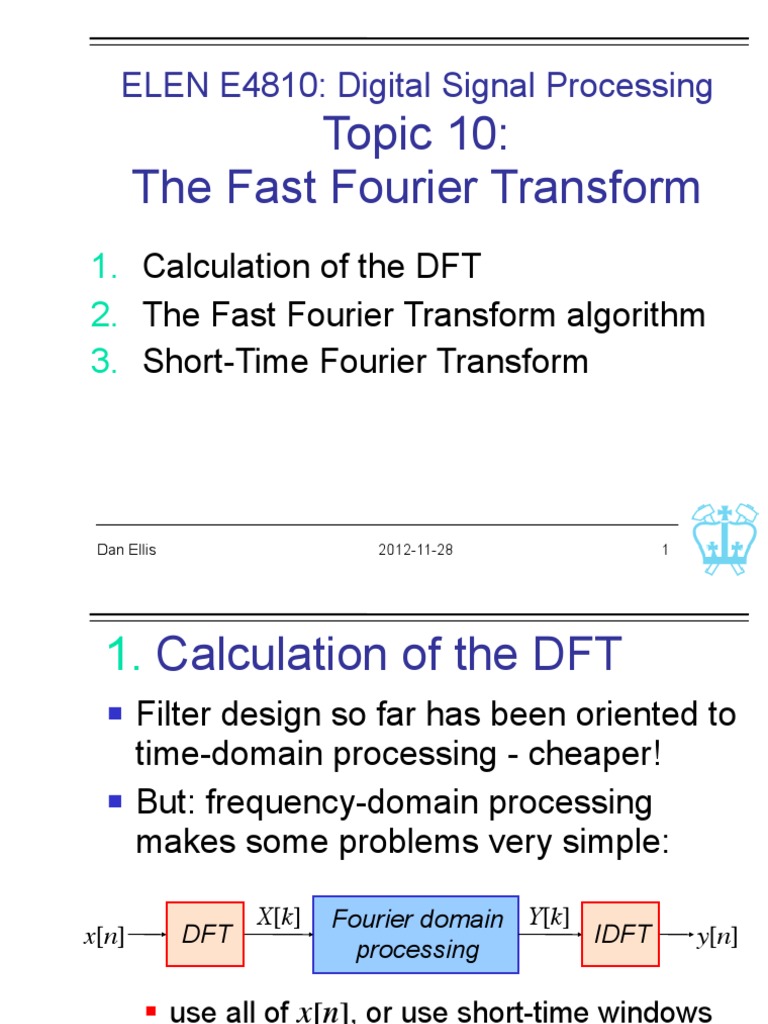 Short Time Fourier Transform Pdf Discrete Fourier Transform Fast Fourier Transform
