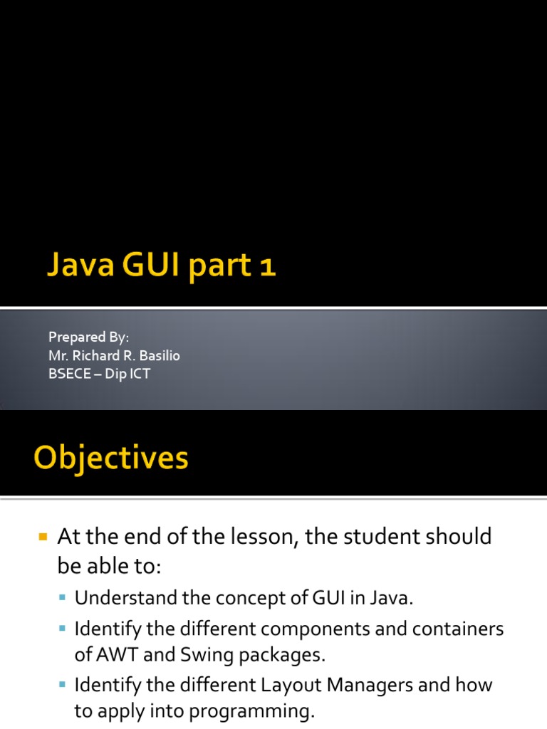GUI | Download Free PDF | Graphical User Interfaces | Java (Programming Language)