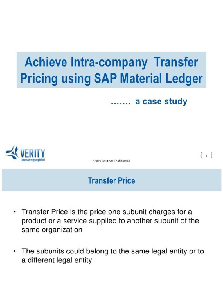 SAP Transfer Price | PDF