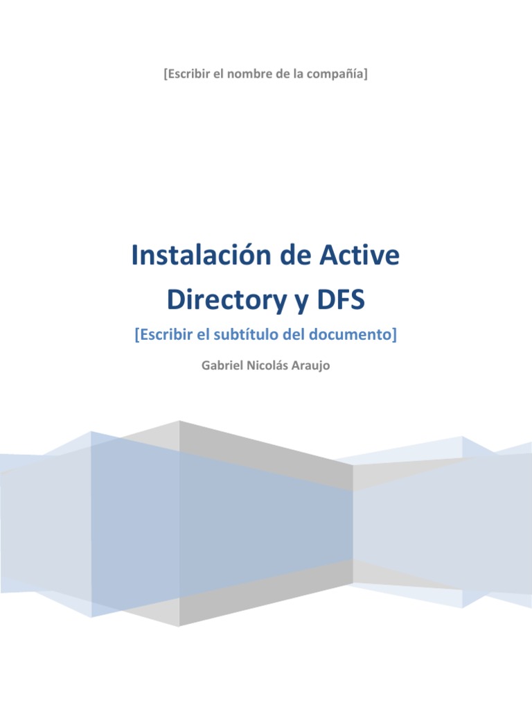 Active Directory y DFS - Windows Server | PDF | Directorio Activo ...
