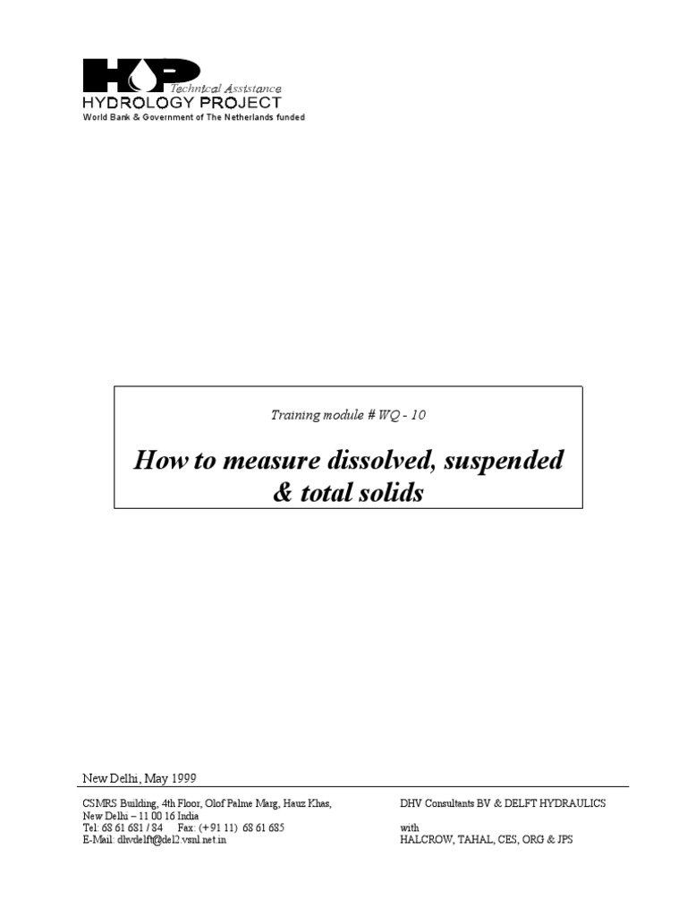 How To Measure Dissolved, Suspended & Total Solids | PDF | Filtration ...