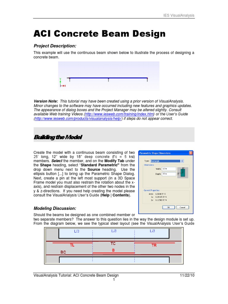 ACI Concrete Beam Design: Building The Model | PDF | Beam (Structure ...