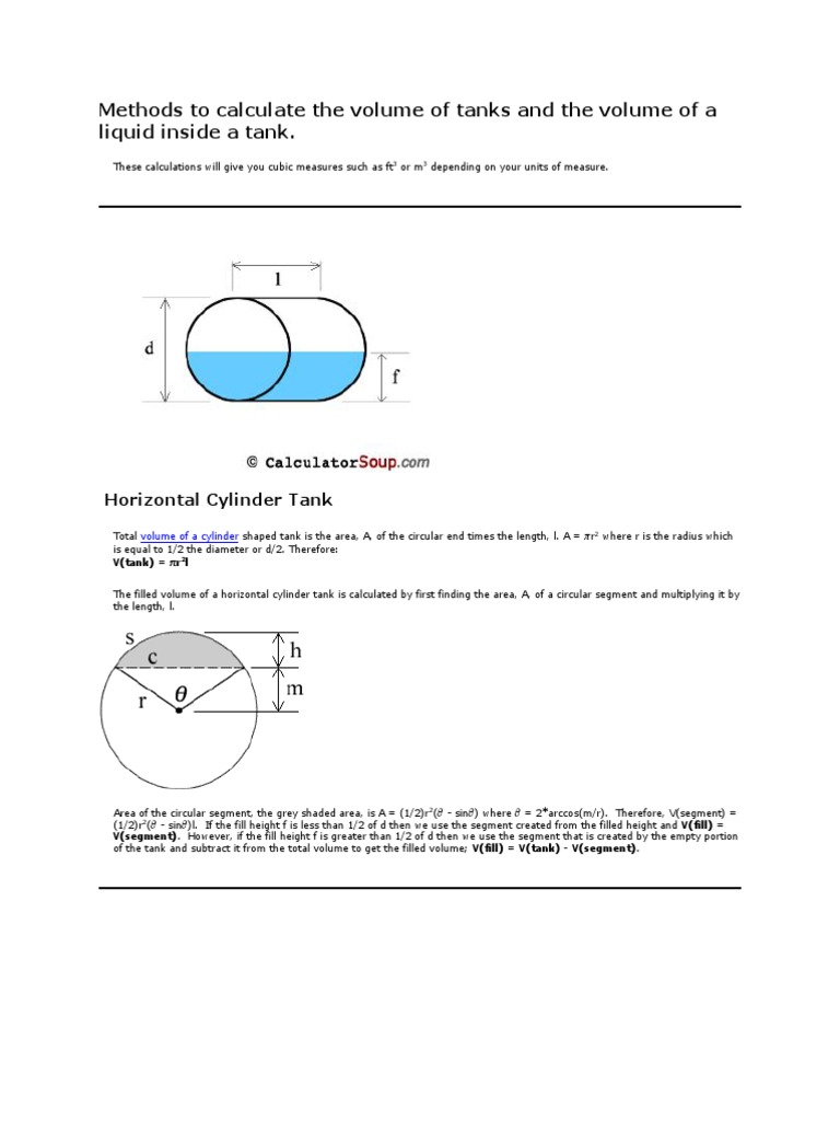methods for calculation of tanks volume | Volume | Sphere | Free 30-day ...