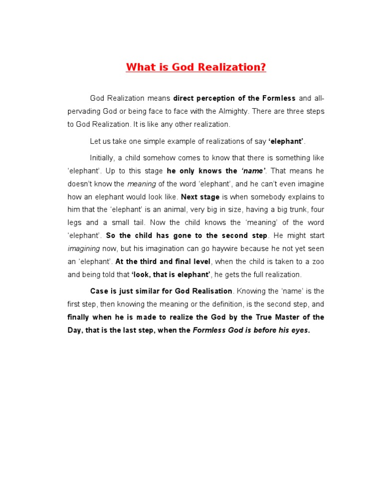 What Is God Realization? | PDF