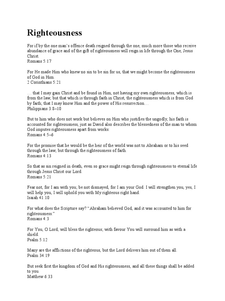 Righteousness | Righteousness | Epistle To The Romans