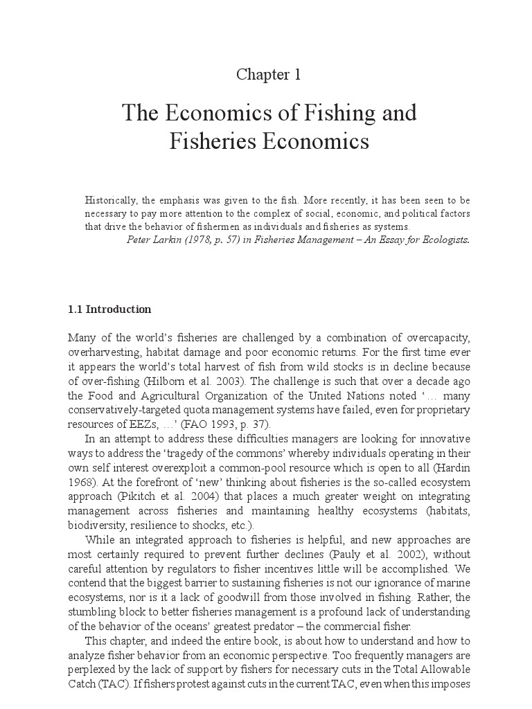 The Economics of Fishing and Fisheries Economics | PDF | Technology ...