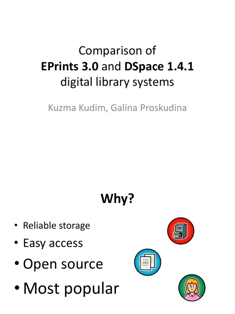 EPrints vs DSpace: Digital Library Systems Comparison | PDF