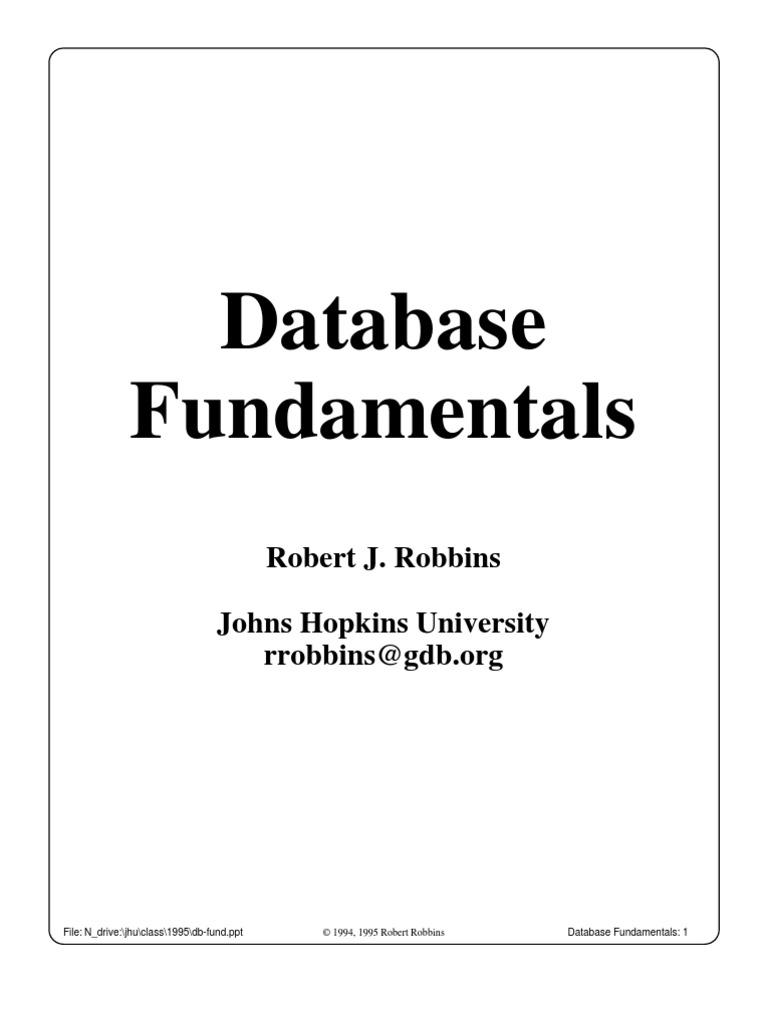Database Fundamentals | PDF | Databases | Conceptual Model