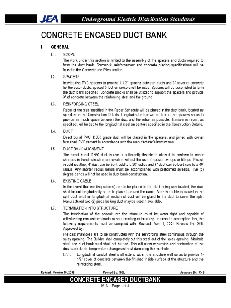 Concrete Encased Duct Bank | PDF | Duct (Flow) | Industries