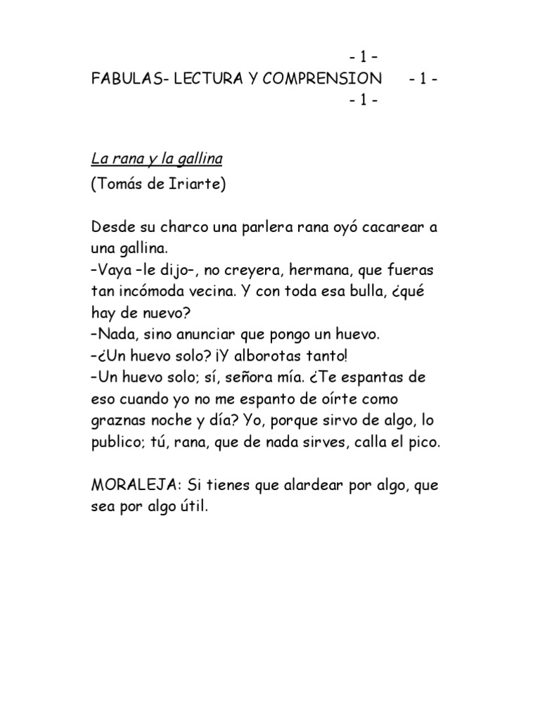 La Rana y La Gallina | PDF | Alimentos