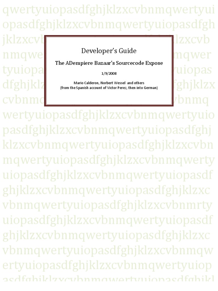 Developer Guide Adempiere | PDF | Method (Computer Programming) | Class ...
