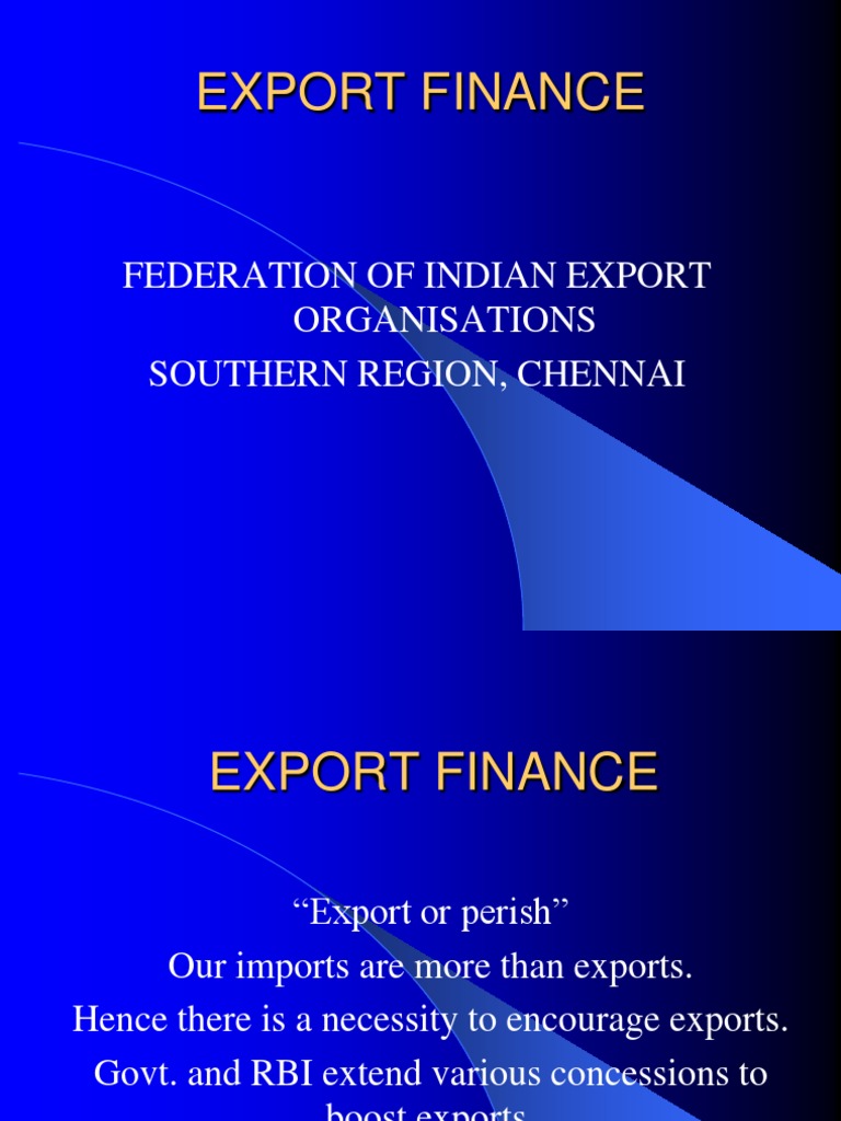 Export Finance1 | PDF | Working Capital | Credit
