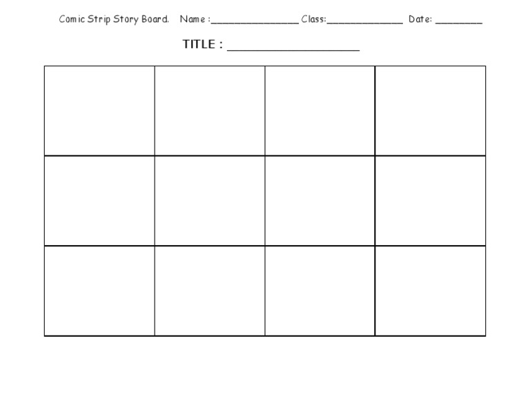 Comic Strip Storyboard Template | PDF