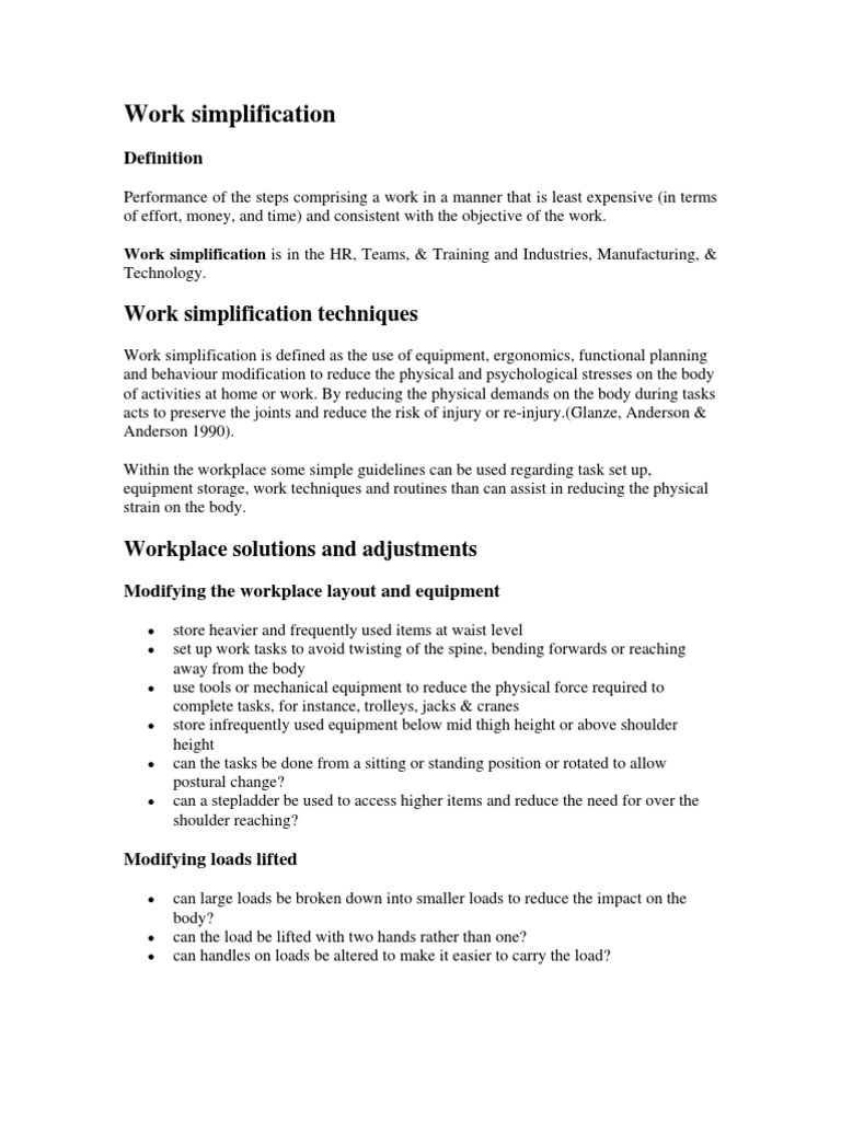 Work Simplification | Crane (Machine) | Business