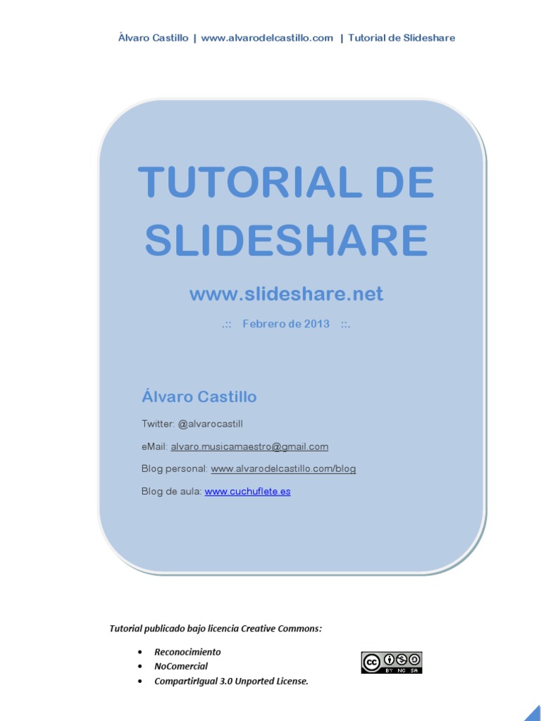Tutorial de SlideShare | PDF | Correo electrónico | Blog