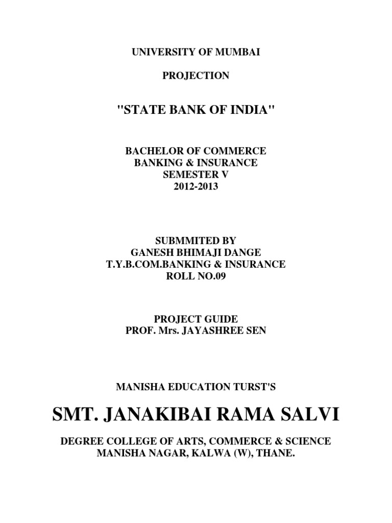 Sbi Project | PDF