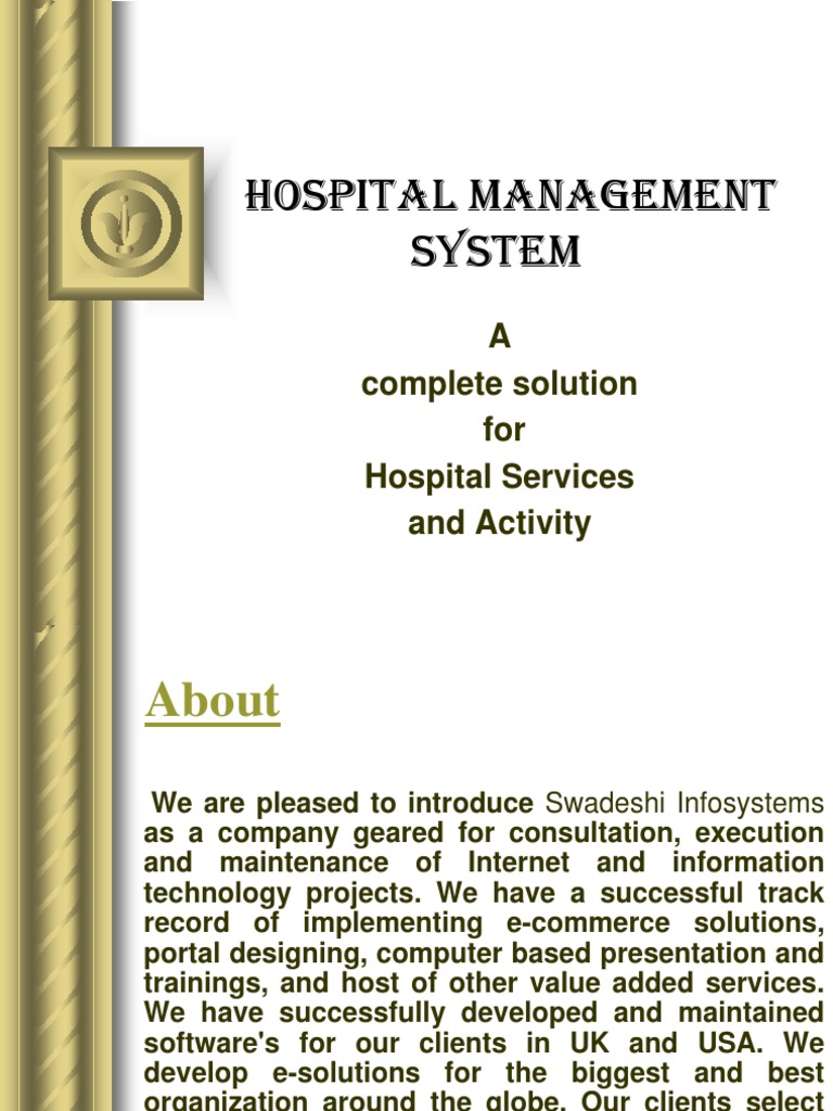 Hospital Management System | PDF | Microsoft Access | Microsoft Windows