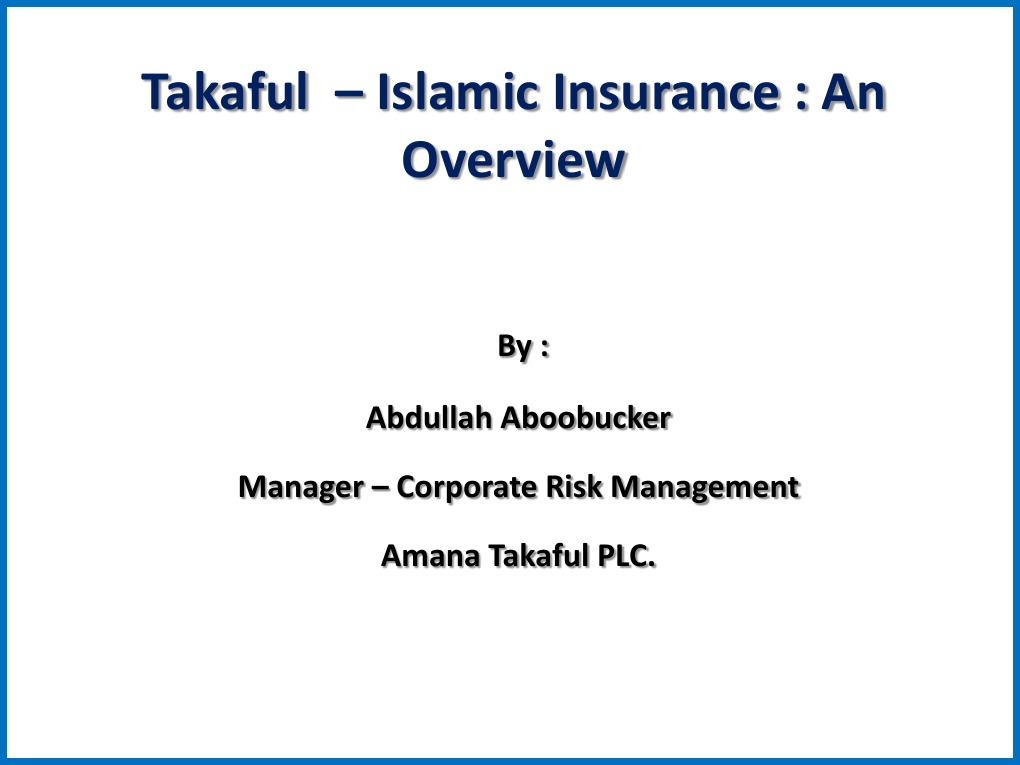 Understanding Takaful | PDF | Insurance | Financial Risk