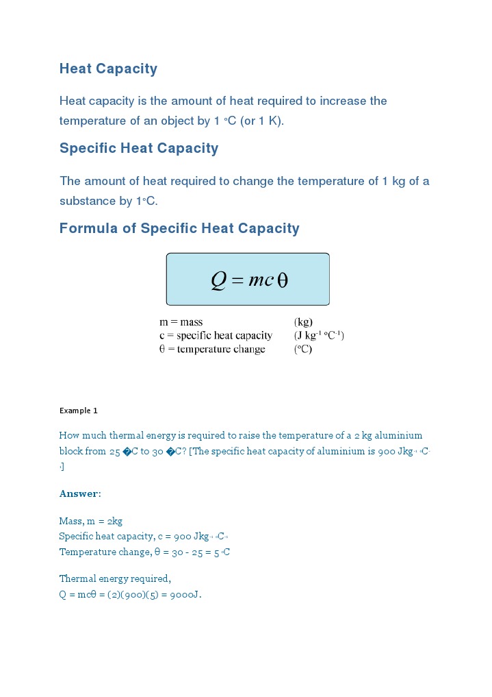 Heat Capacity | PDF | Heat Capacity | Heat