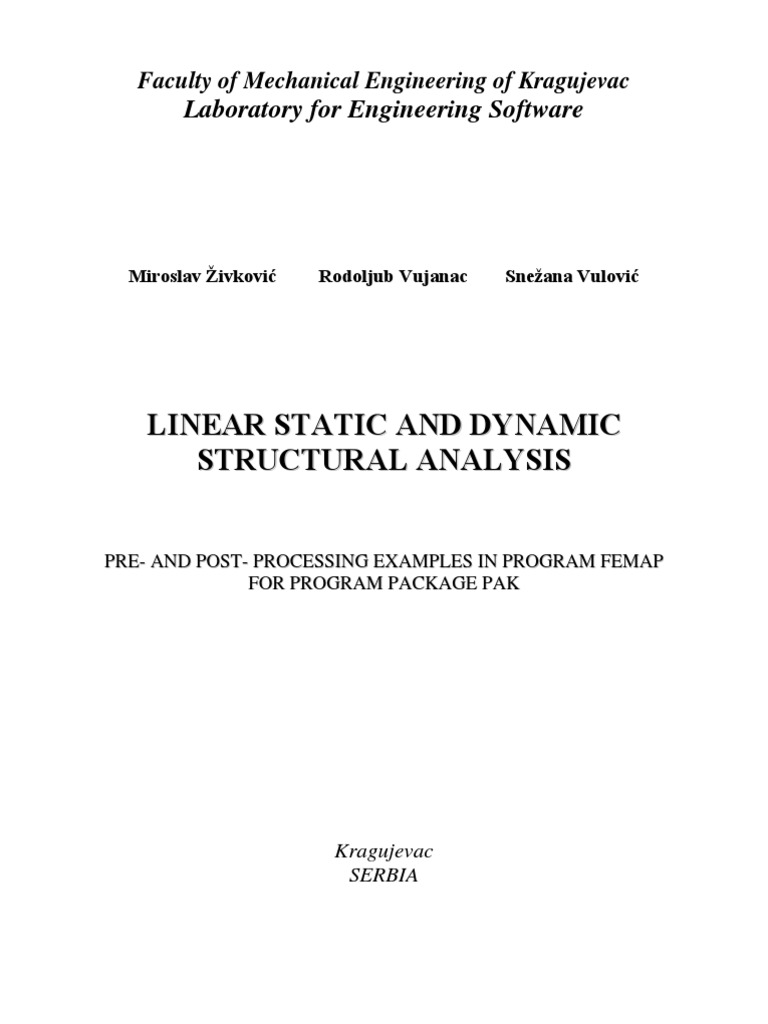 Linear Static and Dynamic Structural Analysis | PDF | Structural ...