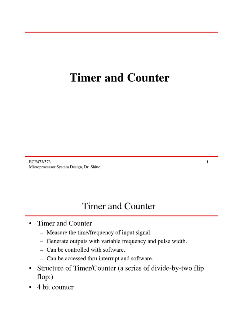 Timer and Counter | PDF | Timer | Microprocessor