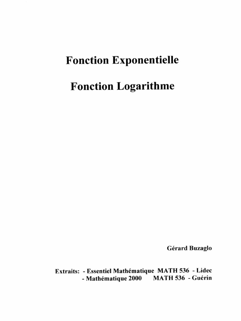 Atelier3 Fonction Exp Log | PDF