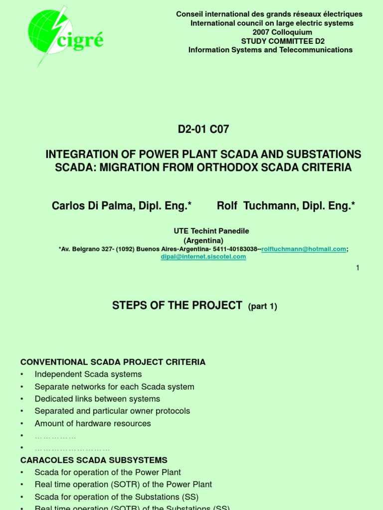 Integration of Scada Power Plant and Scada of Substations | PDF | Scada | Computer Network