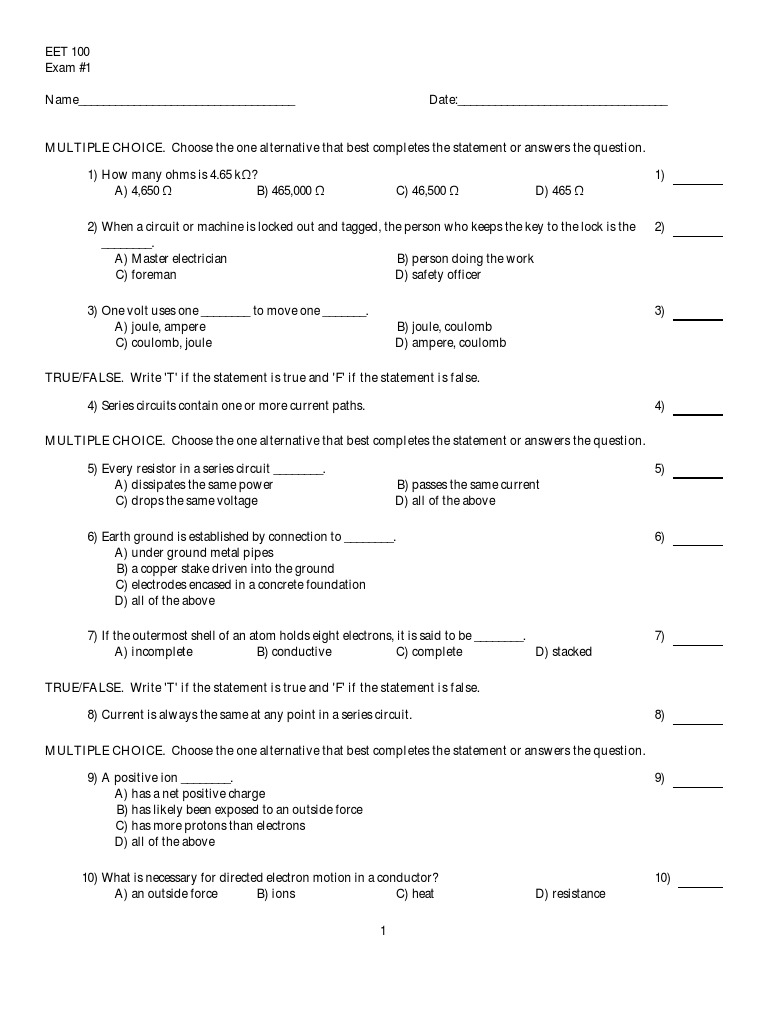 Intro To DC Analysis Test | PDF | Electrical Resistance And Conductance ...
