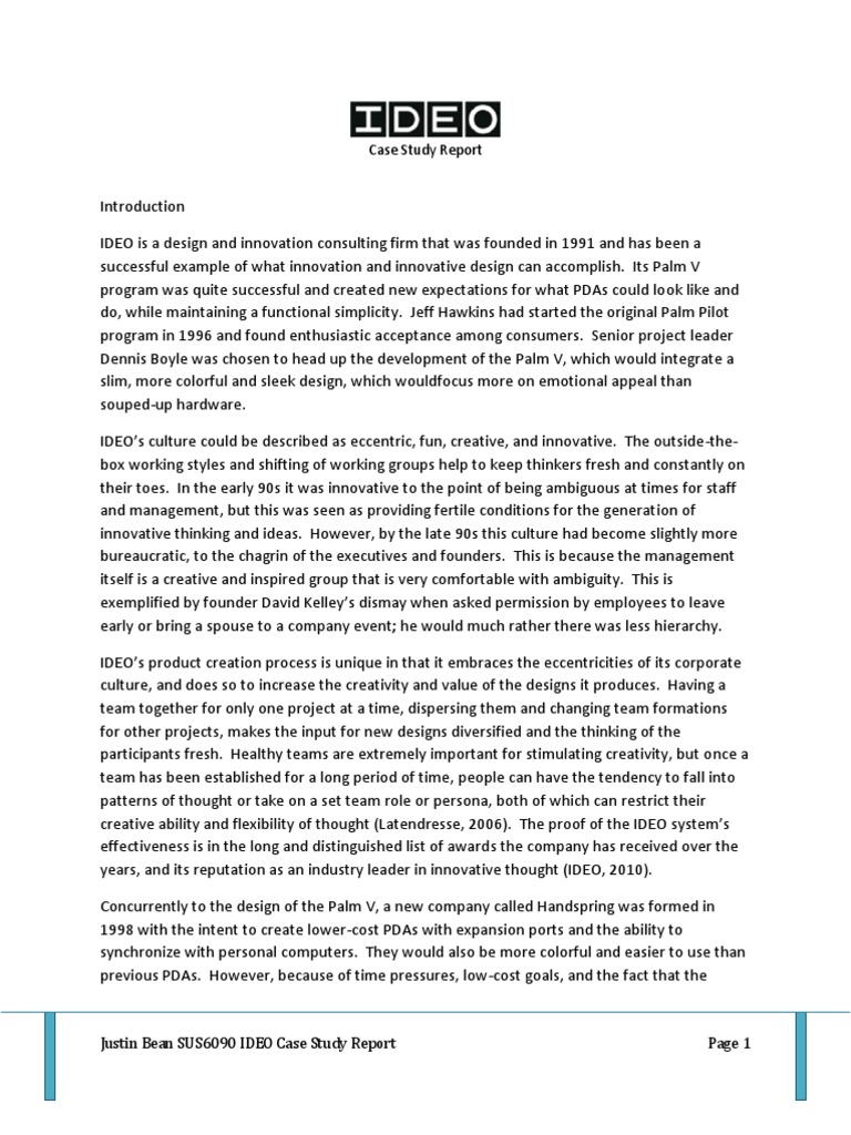 IDEO Case Study | PDF | Personal Digital Assistant | New Product Development