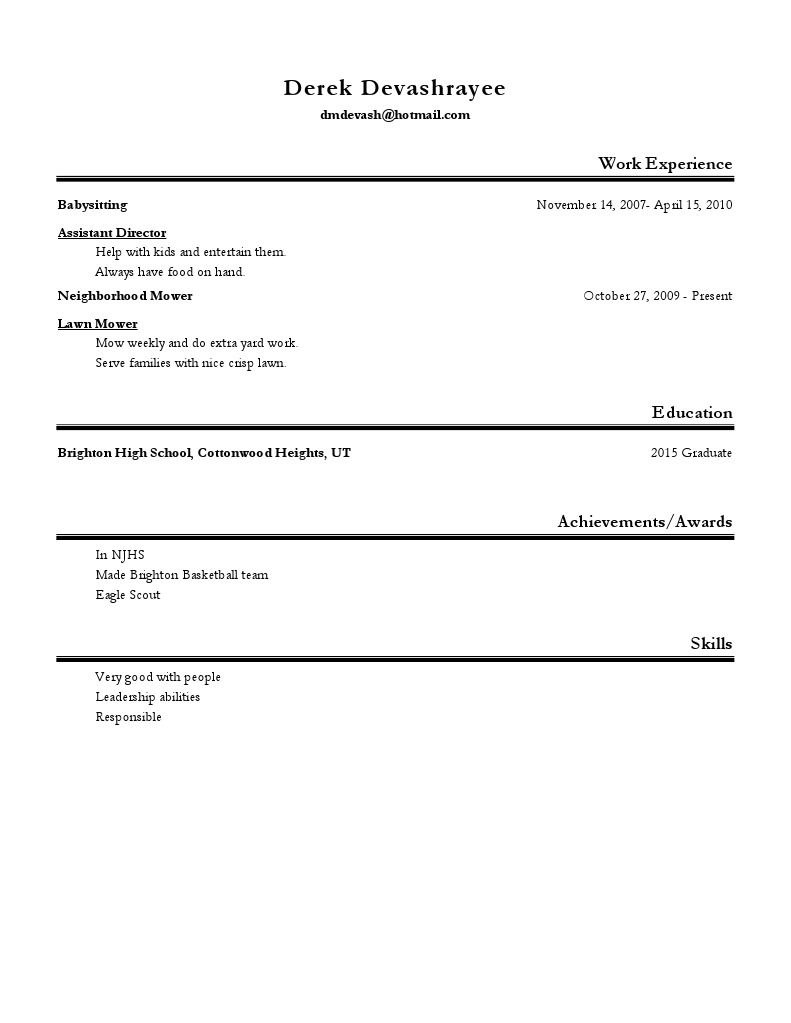 Basic Resume Template Format 2 | PDF