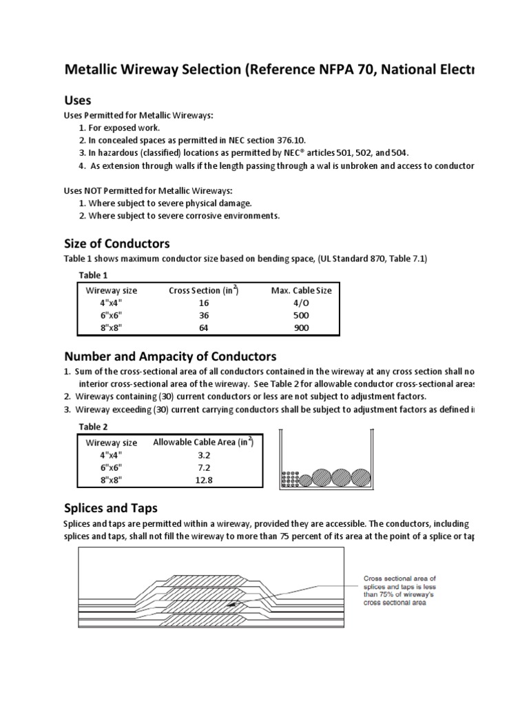 Wireway Selection Size Calculator 03132011 | PDF | Electrical Conductor ...