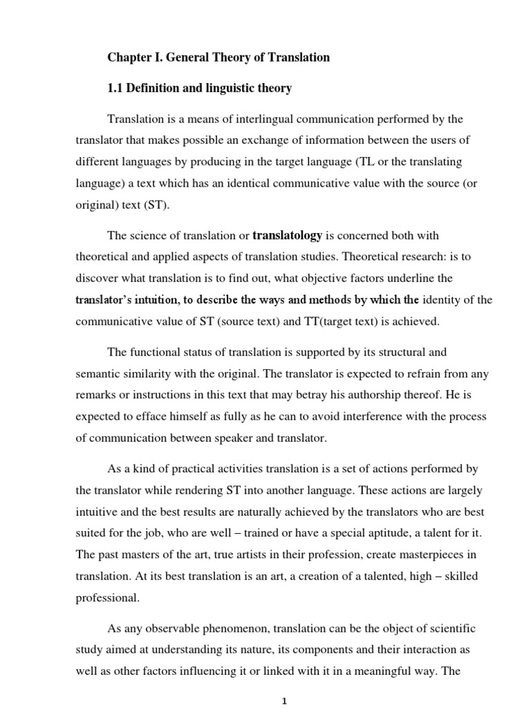 Theory of Translation | Download Free PDF | Translations | Theory