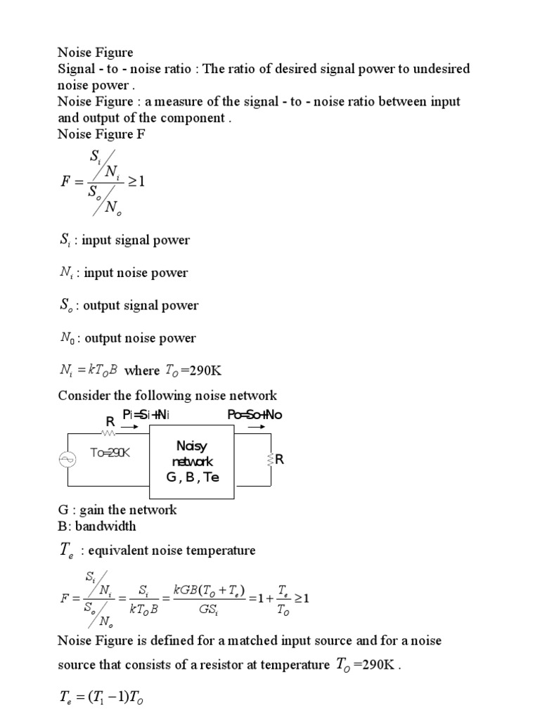 Noise Figure Analysis and Examples | PDF | Amplifier | Decibel