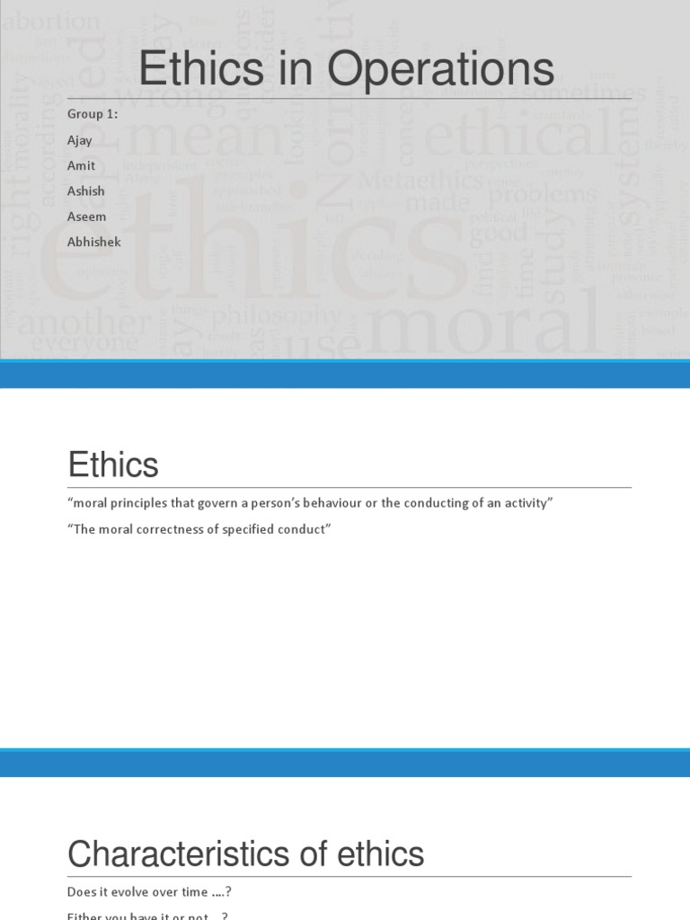 Ethics in Operation Management | PDF | Corporate Social Responsibility ...
