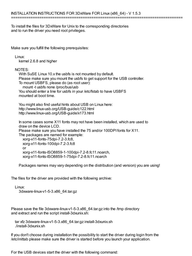 3d Connexion | PDF | Device Driver | Linux