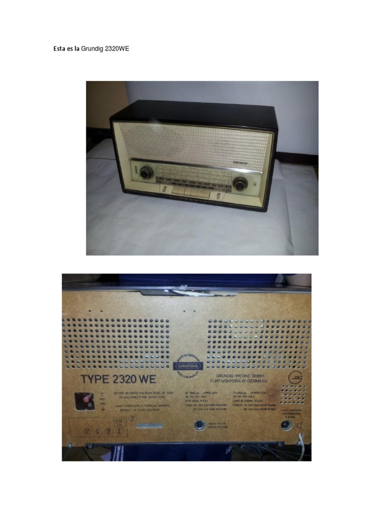 Radio Grundig 2320WE: Especificaciones y Detalles | PDF | Tecnología