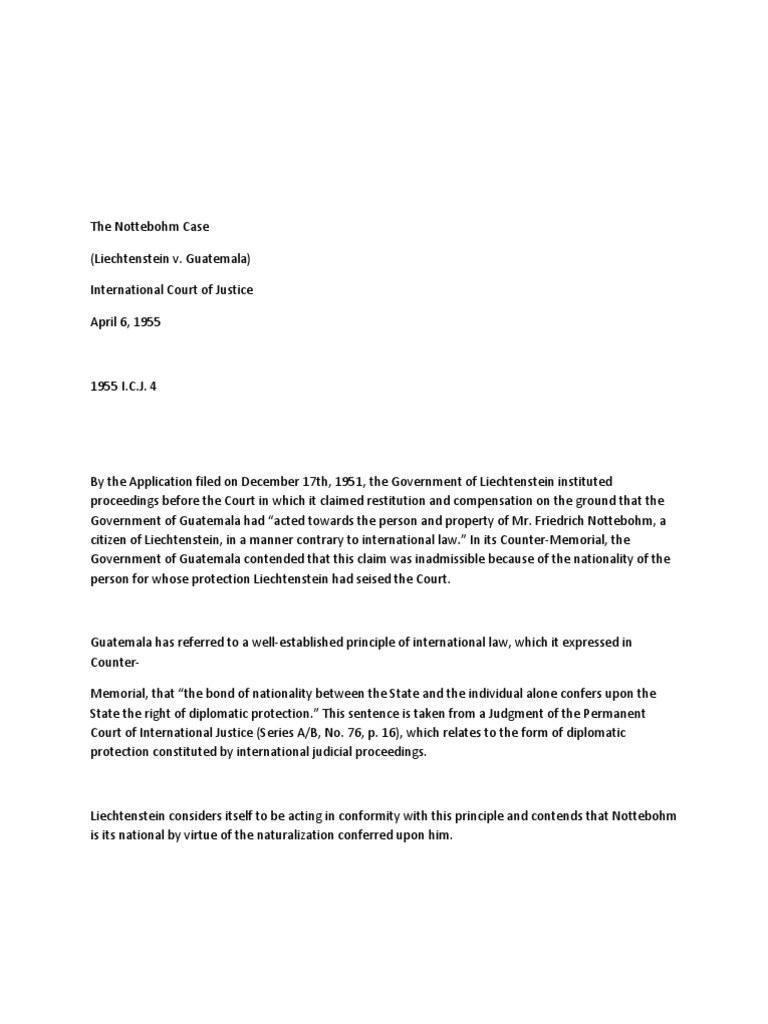Nottebohm Case | PDF