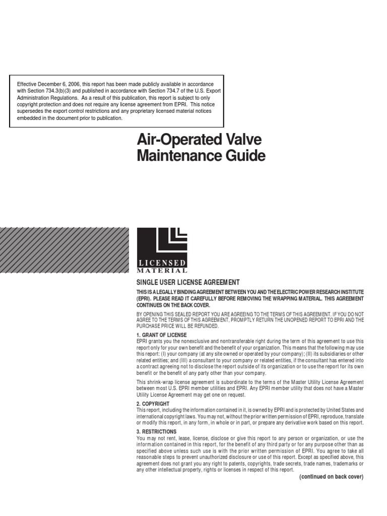 Valve Maintenance Guide | PDF | Valve | Reliability Engineering