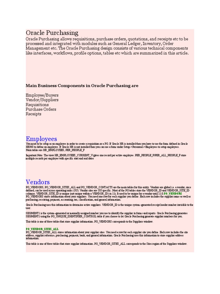 Oracle Purchasing Basics | Download Free PDF | Application Programming ...