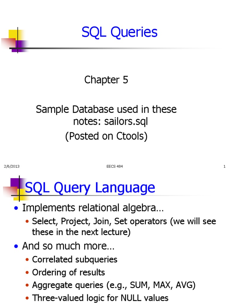 Eecs 484 | PDF | Sql | Databases